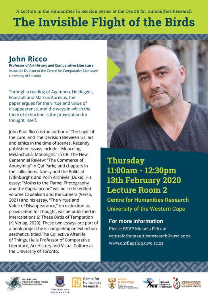 John-Rico-poster_small - The Centre for Humanities Research