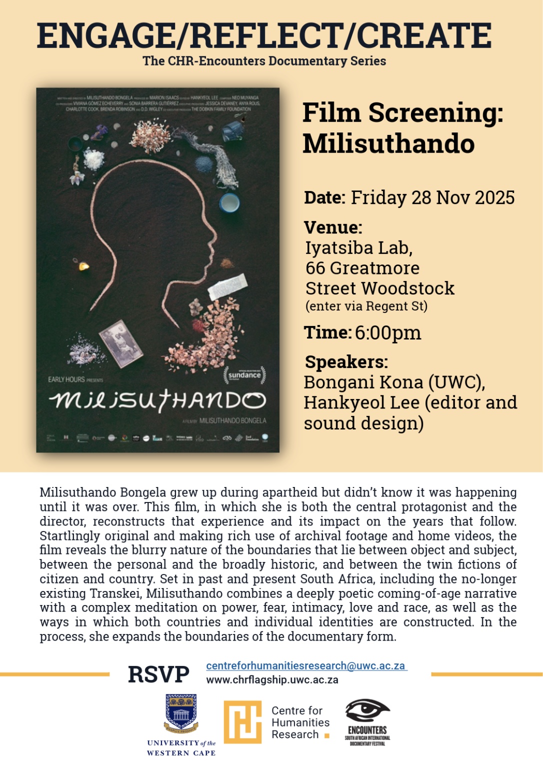 Film Screening: MILISUTHANDO - The Centre for Humanities Research